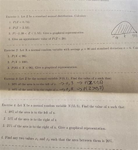 Solved Exercise 1 Let Z Be A Standard Normal Distribution Chegg Com