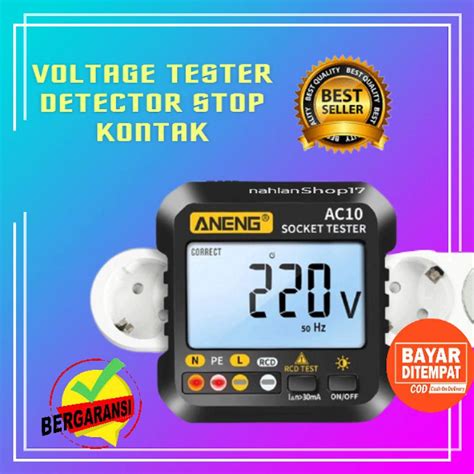 Jual Stop Kontak Voltage Tester Detector Grounding Wire Original Aneng Ac10 Shopee Indonesia