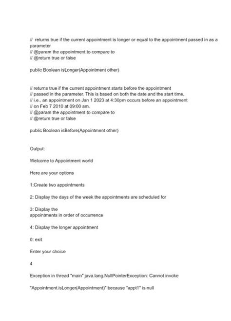 Solved Using Java You Will Put Into Action An Appointmen