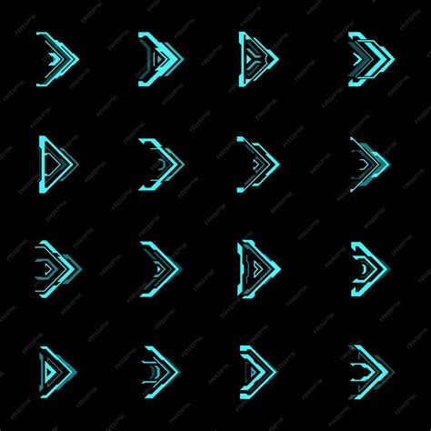Premium Vector Hud Futuristic Arrows And Navigation Pointers Blue Neon Light Arrow Cursors