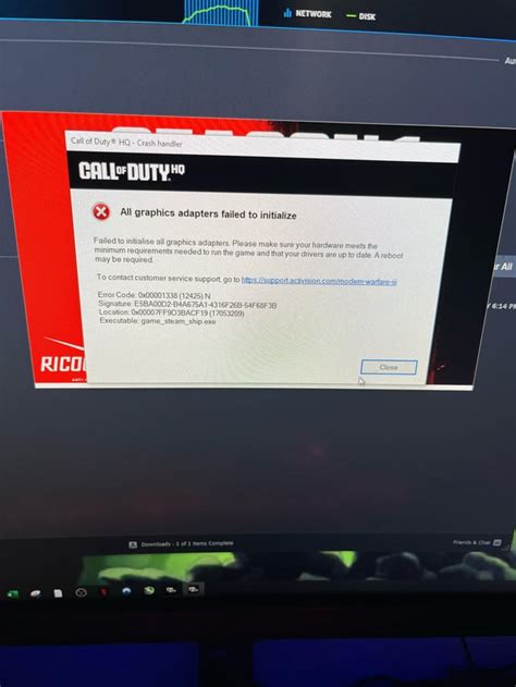 all graphics adapters failed to initialize r modernwarfareiii