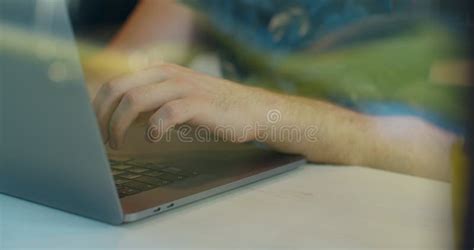 Close Up Hands Engineers Developing Software App Using Digital Laptop Computer Typing Code On
