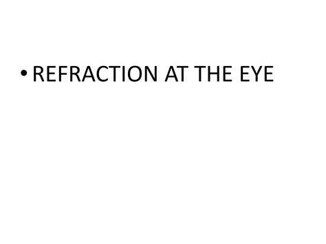 Refraction Optometry Notes And Simple And Cheap Pptx