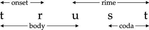 Onset Rime And Body Coda Divisions Of The Word Trust Download Scientific Diagram