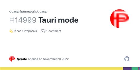 Tauri Mode · Quasarframework Quasar · Discussion 14999 · Github