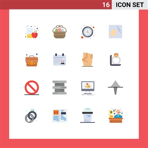 16 User Interface Flat Color Pack Of Modern Signs And Symbols Of Business Hand Nature Clean