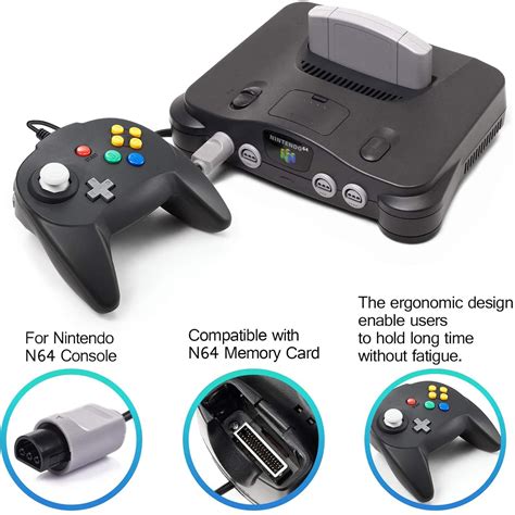 Miadore 2 Pack Retro N64 Classic Gamepad With Upgraded Joystick For