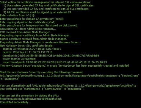 Oracle Api Gateway Installation And Configuration As Clustersingle Node