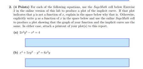 Points For Each Of The Following Equations Chegg