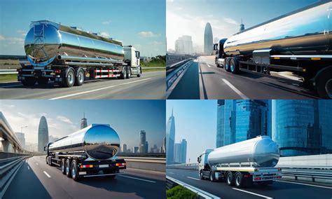 油罐车城市公路运输油罐车运油车视频素材下载