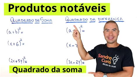 Quadrado Da Soma E Quadrado Da DiferenÇa Rapido é FÁcil Youtube
