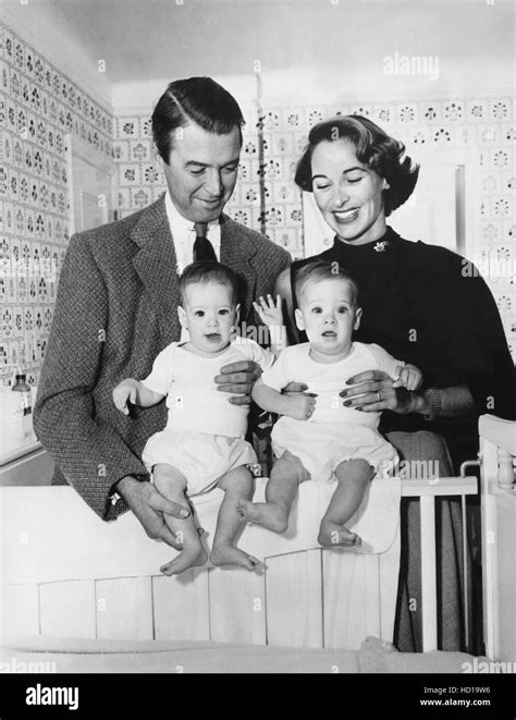 James Stewart 1953 With Twin Daughters Judy And Kelly James Stewart