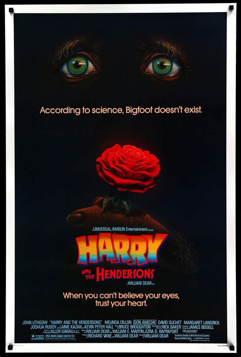 Harry And The Hendersons 1987 Original One Sheet Movie Poster