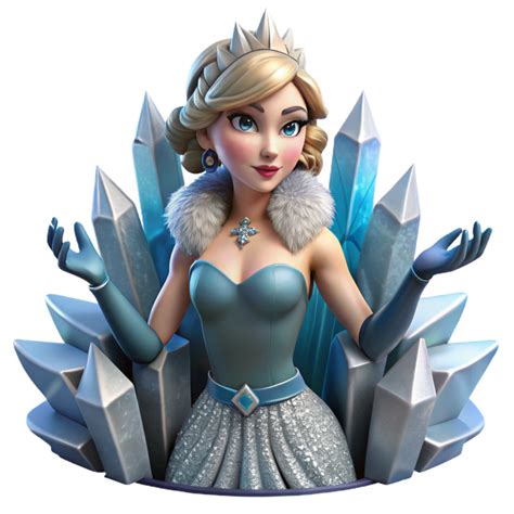 Ice Queen Crystal Throne 3d Render 56551138 Png