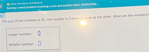 Solved Lines Functions And Systemssolving A Word Problem