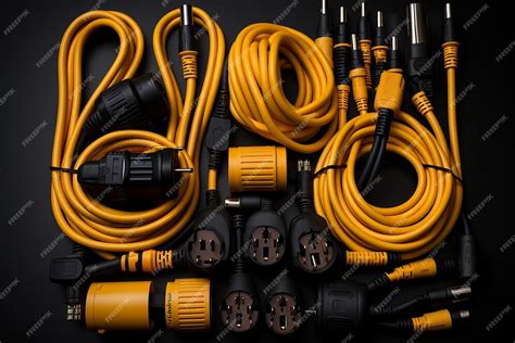 Premium Photo Electrical Connectivity Array Varied Cords And Adaptors Premium Photo Electrical Connectivity Array Varied Cords And Adaptors