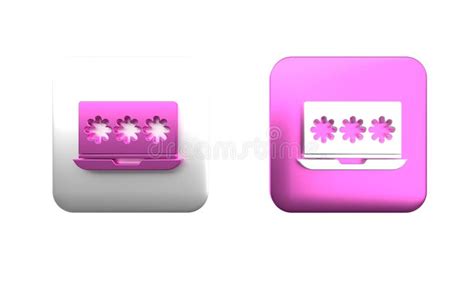 Colorful Laptop With Password Notification Icon Isolated On White Background Security Personal