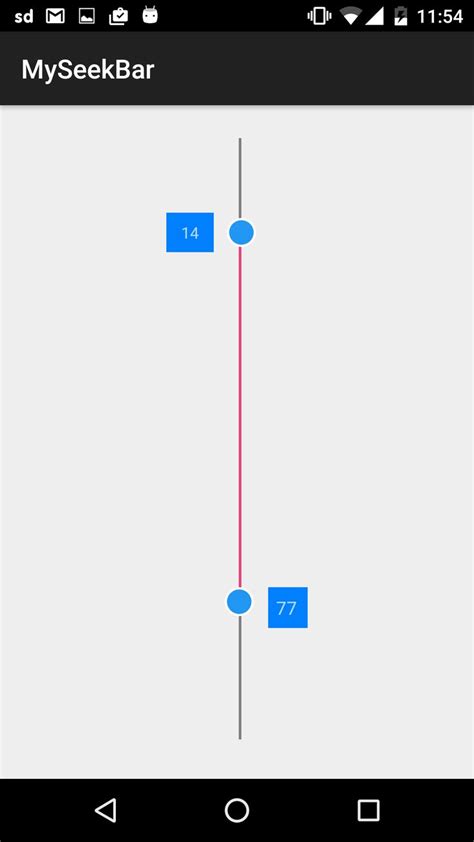 The RangeBar Is An Enhanced SeekBar Widget In Vertical It Provides 2 Thumbs Between 0 N Value