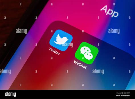 vancouver canada nov 7 2022 twitter and wechat app icons on an