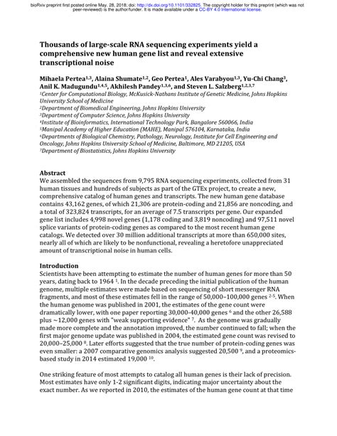 Pdf Thousands Of Large Scale Rna Sequencing Experiments Yield A
