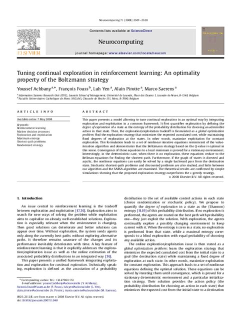 Pdf Tuning Continual Exploration In Reinforcement Learning An