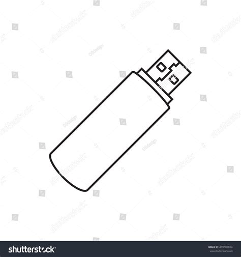 Line Icon Usb Flash Drive Vector Stock Vector Royalty Free Shutterstock