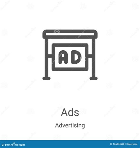 Ads Icon Vector From Advertising Collection Thin Line Ads Outline Icon