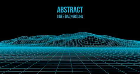 Premium Vector Wireframe Landscape Wire Wireframe Terrain Polygon Landscape Design 3d Landscape