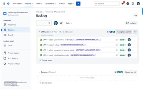 universitymanagement typescript mongodb expressjs react jira