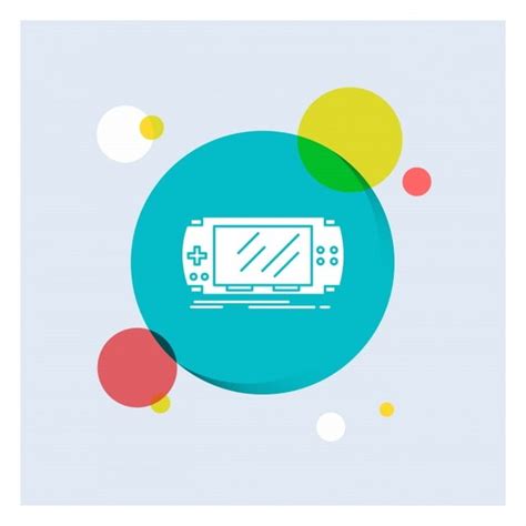 Gaming Console Vector Hd Images Console Device Game Gaming Psp White Glyph Icon Colorful Cir