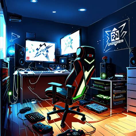 Uma Sala De Informática Com Uma Cadeira E Um Monitor Foto Premium