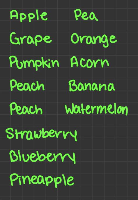 Fruits Diagram Quizlet