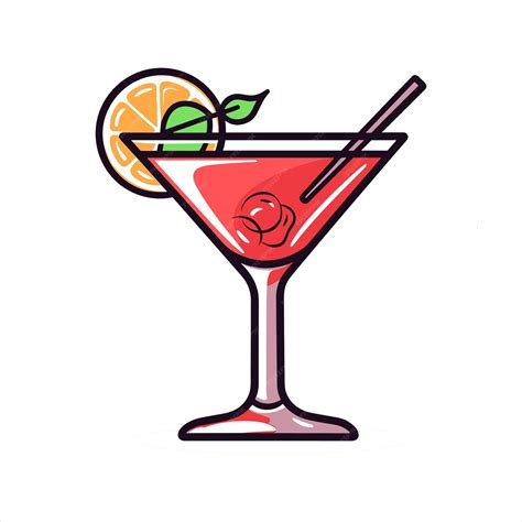 Premium Vector Cocktail Drink Glass Vector Illustration