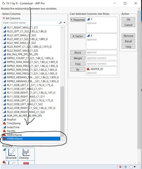 How To Create All Column Option In Fit Y By X Jmp User Community