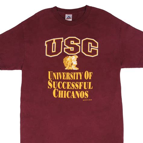 Vintage Usc University Of Successful Chicanos Tee Shirt 1990s Size Lar