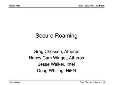 Ppt Secure Roaming Powerpoint Presentation Free Download Id4371571