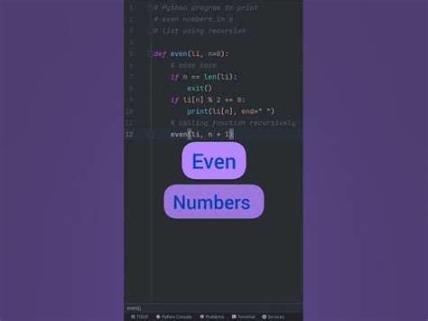 python program to print even numbers in a list #shorts #project #shortvideo #technology - YouTube