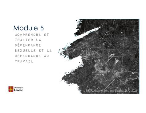 Module 5 1pp coul PowerPoint du cours Module 5 Comprendre et traiter la dépendance sexuelle