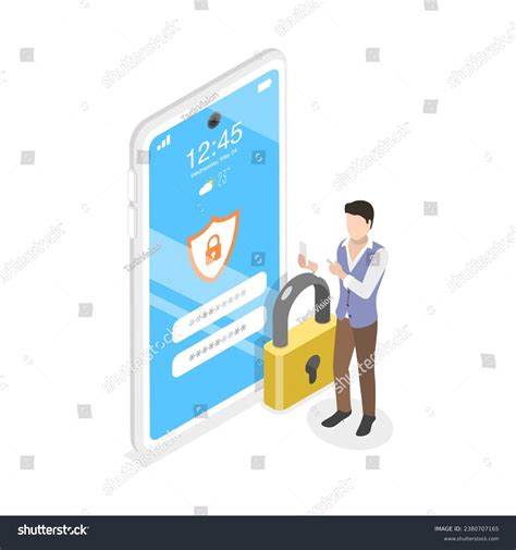 3d Isometric Flat Illustration Biometrics Identification Stock Illustration 2380707165