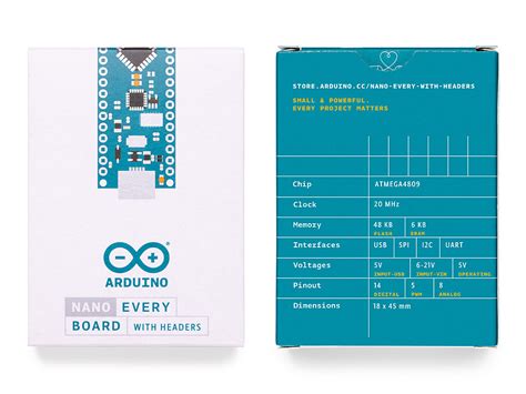 Arduino Nano Every With Headers Arduino Us