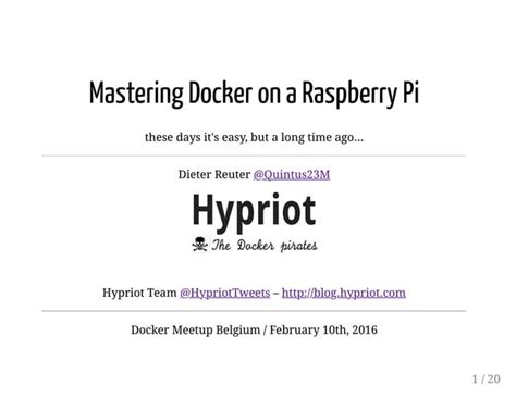 Mastering Docker On A Raspberry Pi Ppt