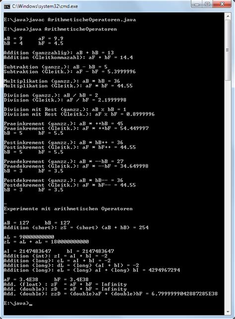 Java Grundlagen Arithmetische Operatoren In Java