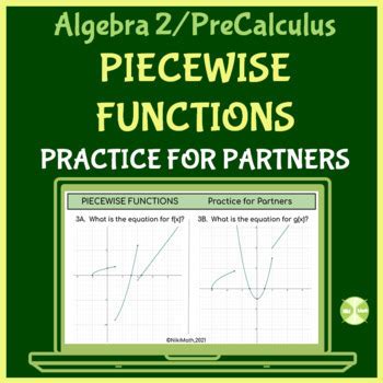 Piecewise Functions Practice For Two Partners Practice A B Forms Quiz