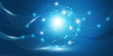 Abstract Blue Minimal Style Cloud Computing Network Structure And