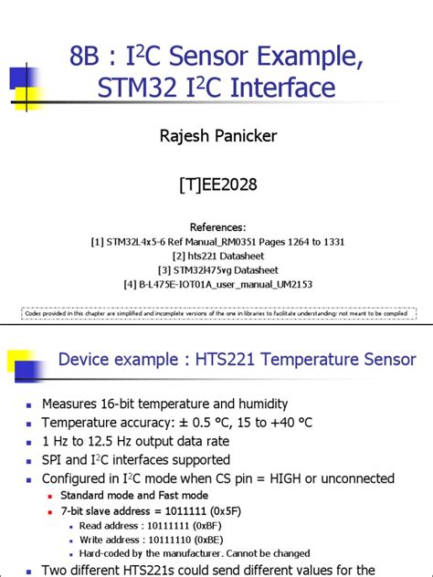 T Ee2028 Topic 8b I2c Sensor And Stm32 Pdf Computer Data