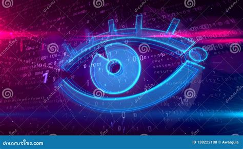 Cyber Surveillance Digital Concept With Spy Eye Stock Illustration Illustration Of Futuristic