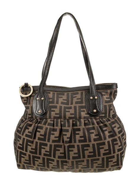 Fendi Zucca Ff Top Handle Bag Brown Handle Bags Handbags Fen358553