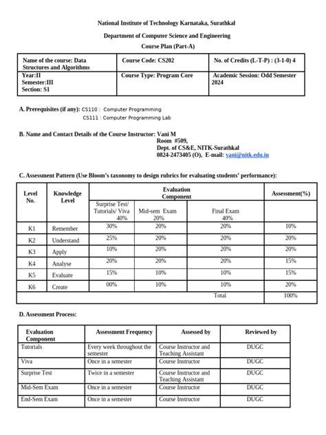 Cs202 Dsa Plan Pdf Algorithms Time Complexity