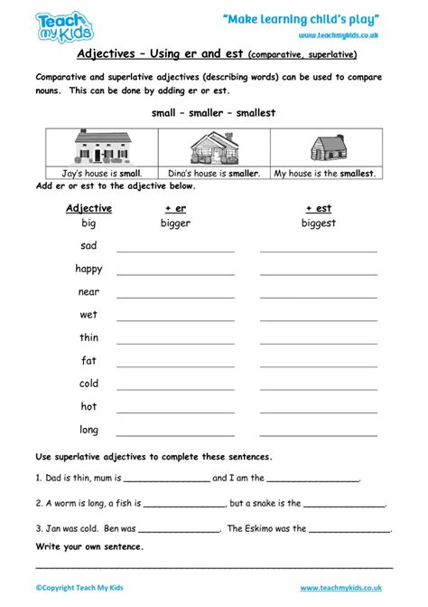 Adding Er And Est Worksheet