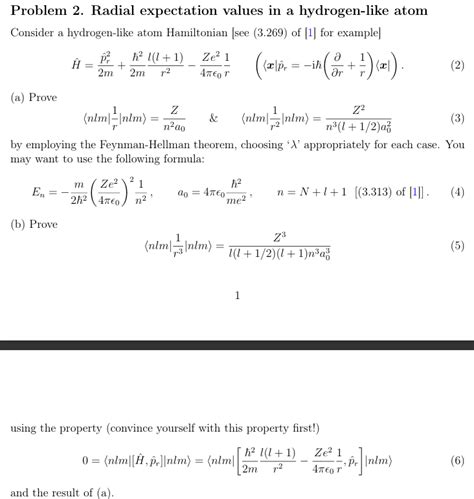 Solved Problem 2 ﻿radial Expectation Values In ﻿a